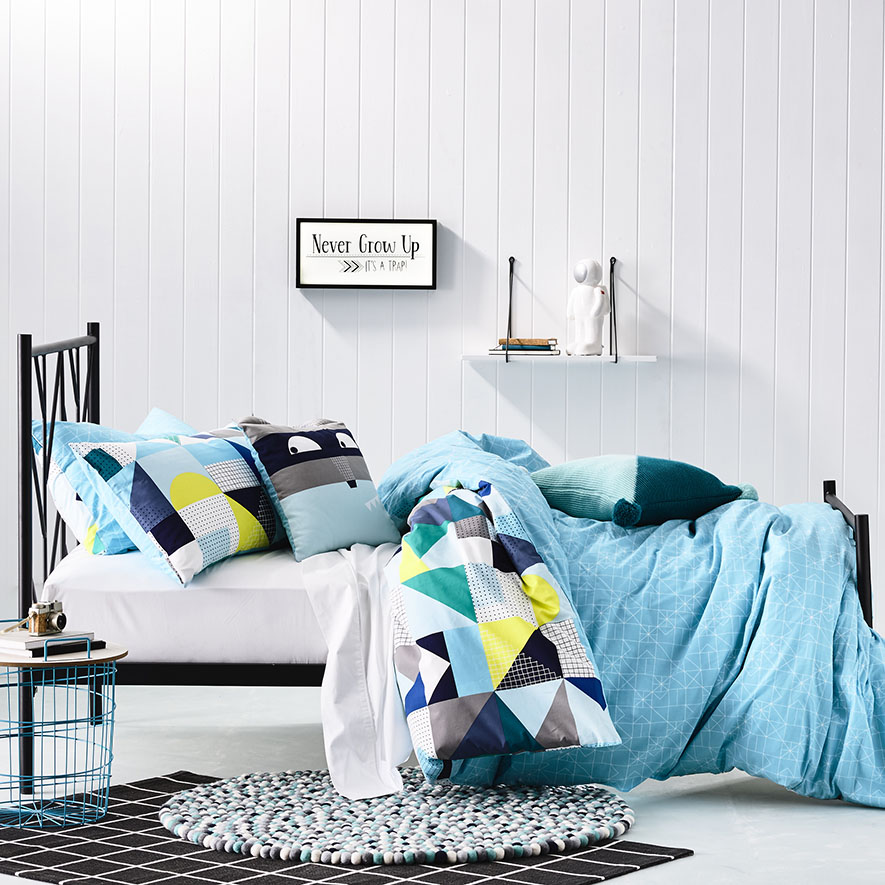 Darcee Cot Quilt Cover Set Blue | Adairs