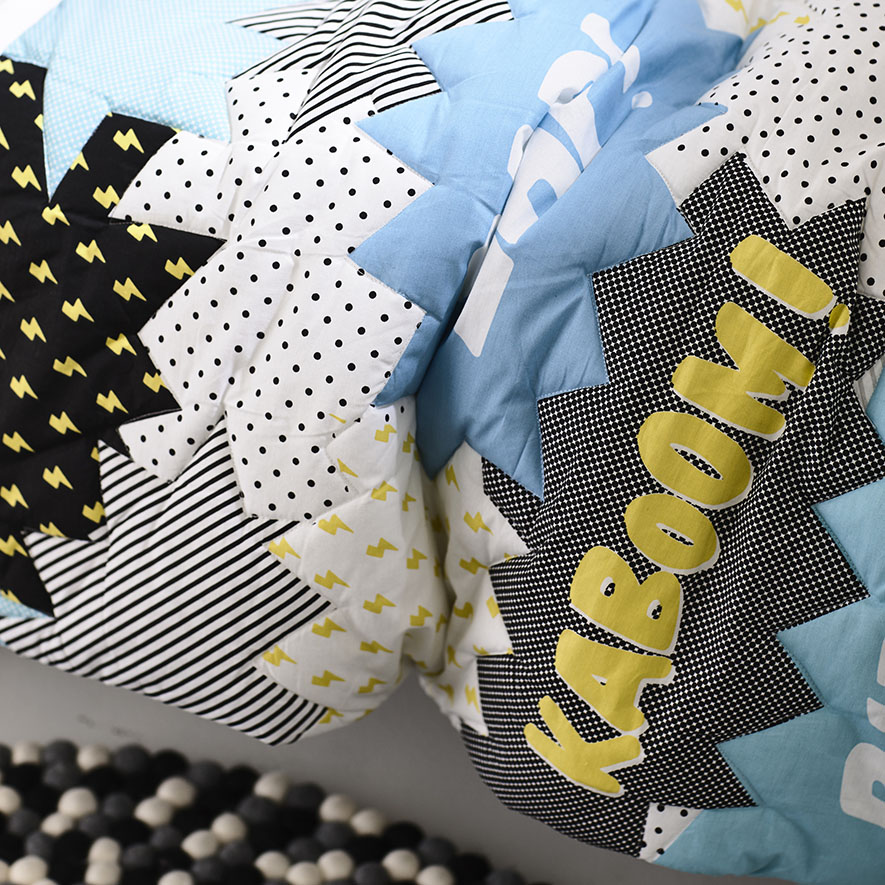 Kaboom Cot Quilt Cover Set | Adairs