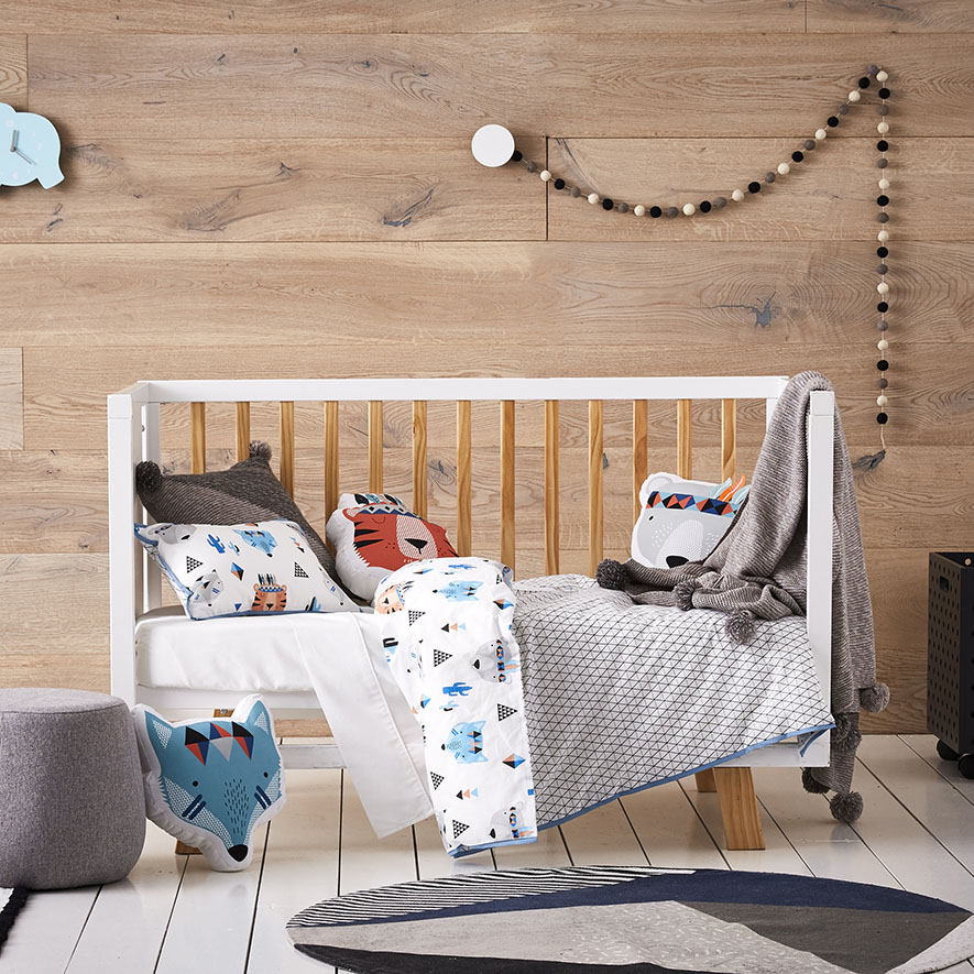 Aztec Animals Cot Quilt Cover Set | Adairs