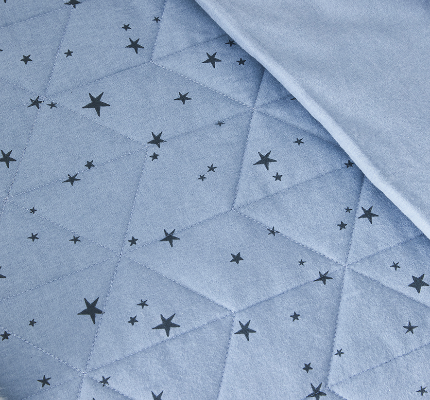 Stanley Star Cot Quilted Flannelette Quilt Cover Set Blue | Adairs