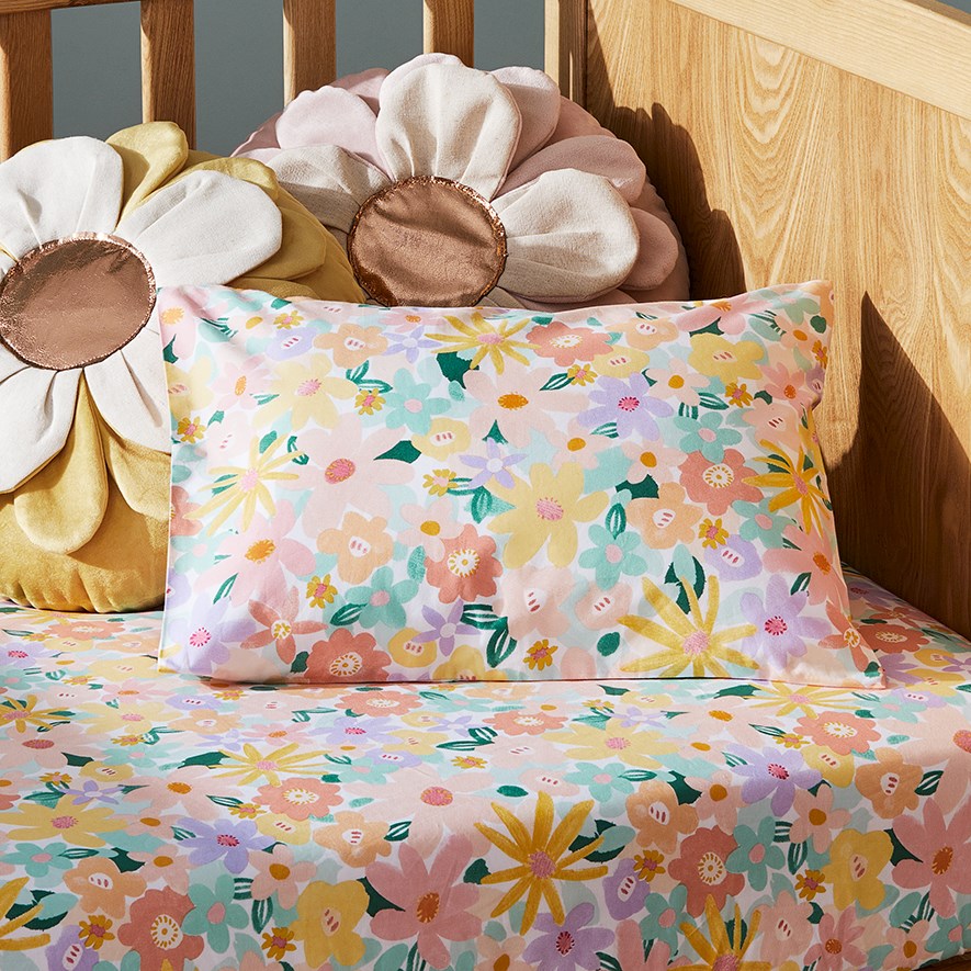 Elsie Floral Gelati Cot Fitted Sheet Set | Adairs