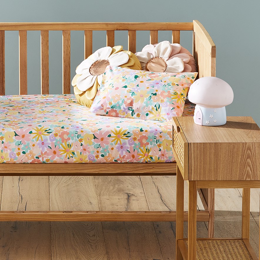 Elsie Floral Gelati Cot Fitted Sheet Set | Adairs