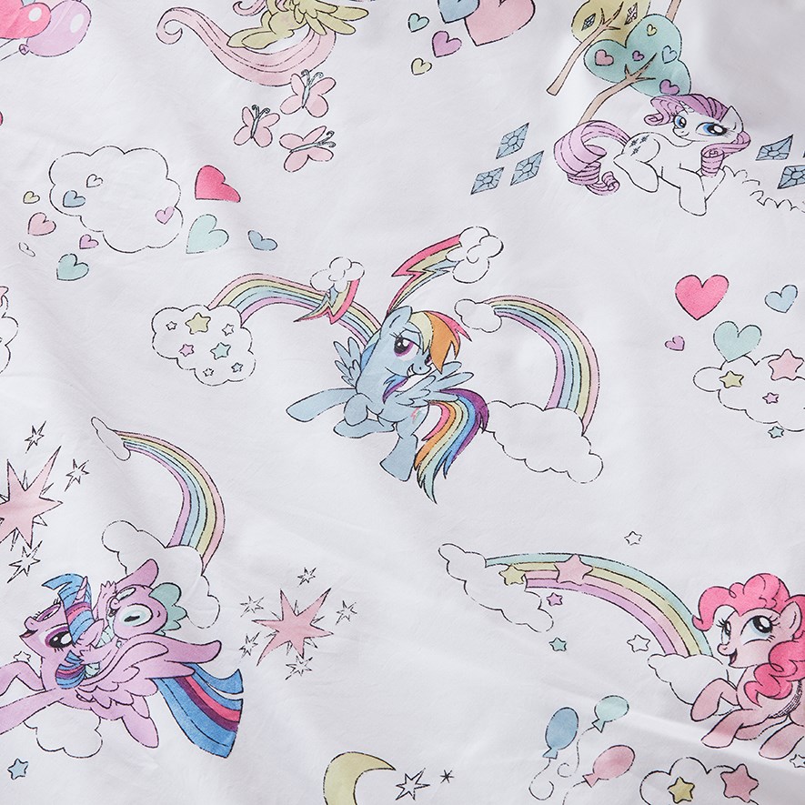 MY LITTLE PONY Rainbow Love White Cot Quilt Cover Set | Adairs