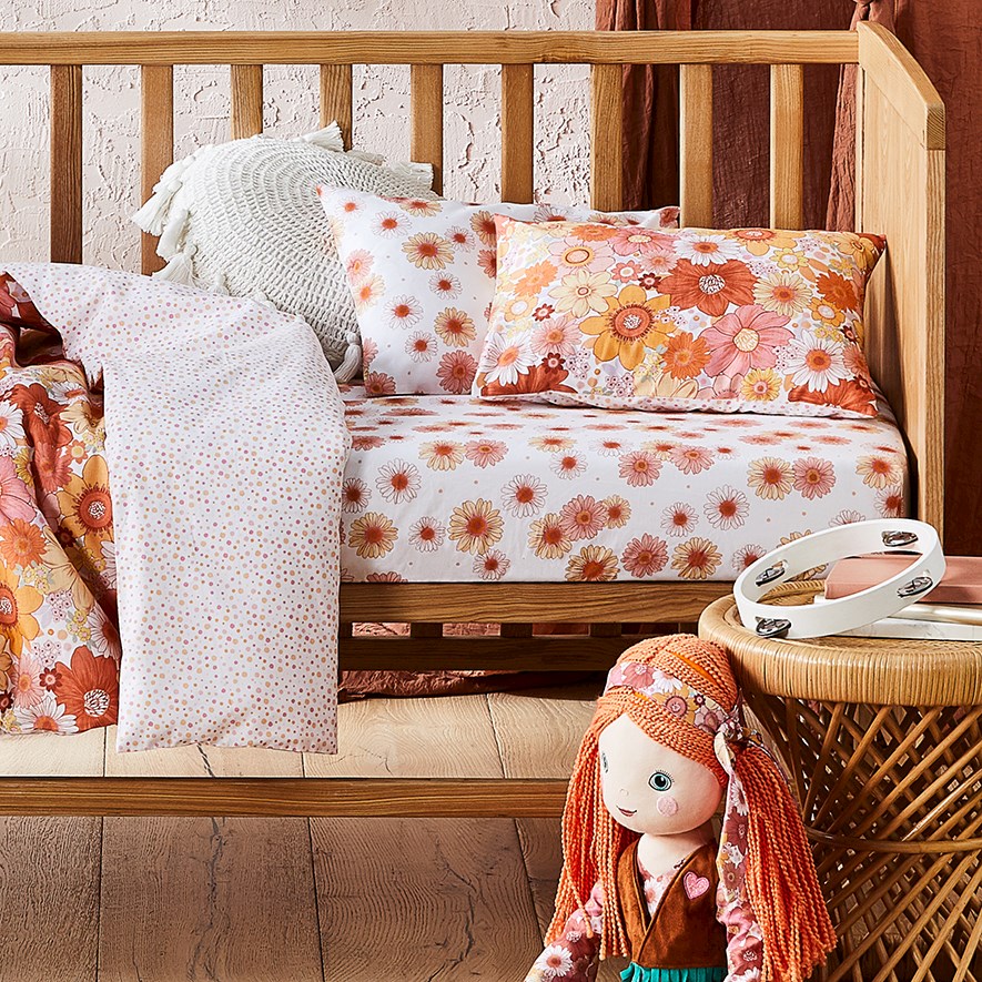 Wild Flower Sunshine Cot Quilt Cover Set | Adairs
