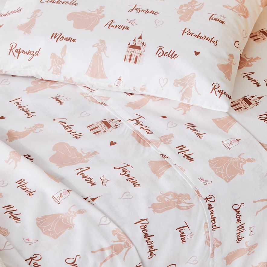 Disney Ultimate Princess Blush Cot Sheet Set | Adairs