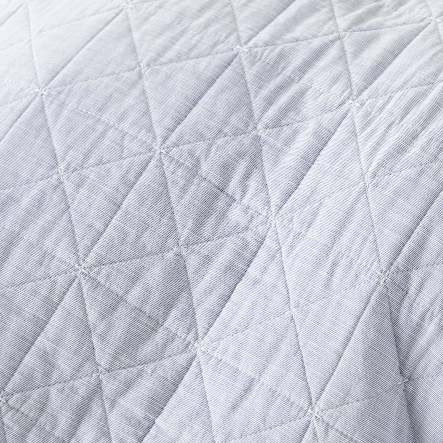 Miller Quilted Chambray Sky Cot Duvet Cover Set | Adairs