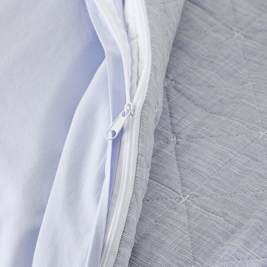 Miller Quilted Chambray Sky Cot Duvet Cover Set | Adairs