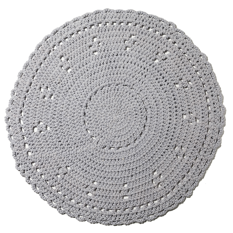 Mini Crochet Rug Grey | Adairs