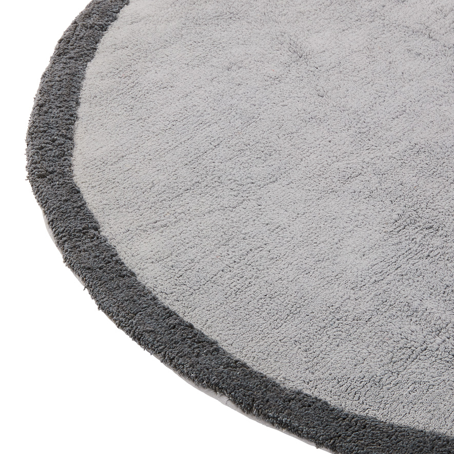 Reece Large Grey Round Rug | Adairs