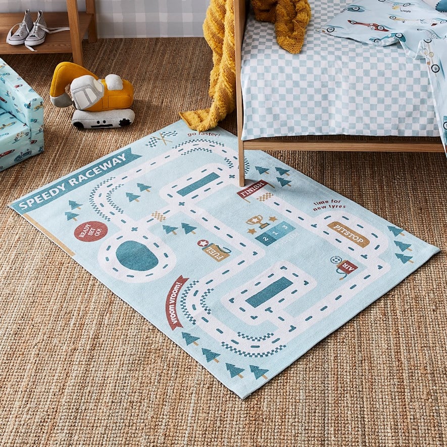 Designer Printed Speedway Track Rug | Adairs