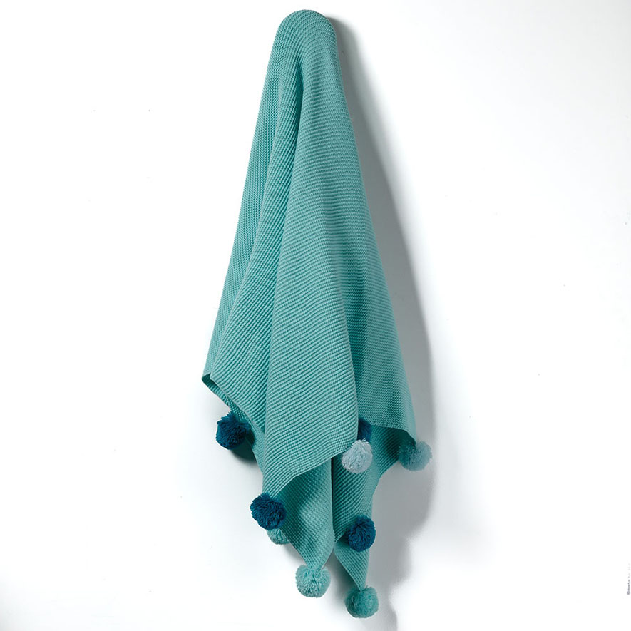 Pom Pom Throw Mint | Adairs
