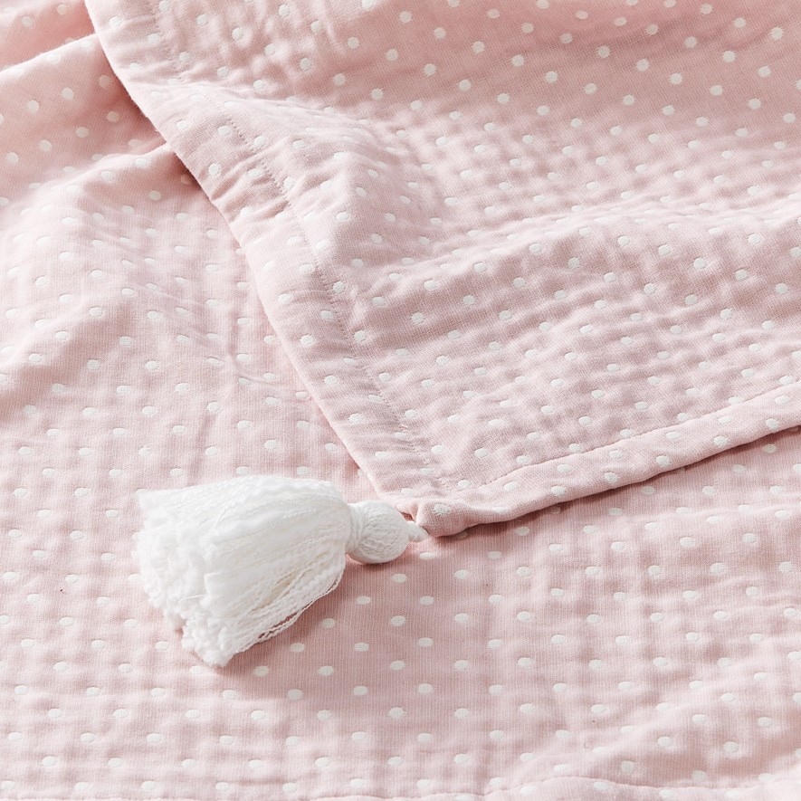 Harlow Chalk Pink & Natural Throw | Adairs