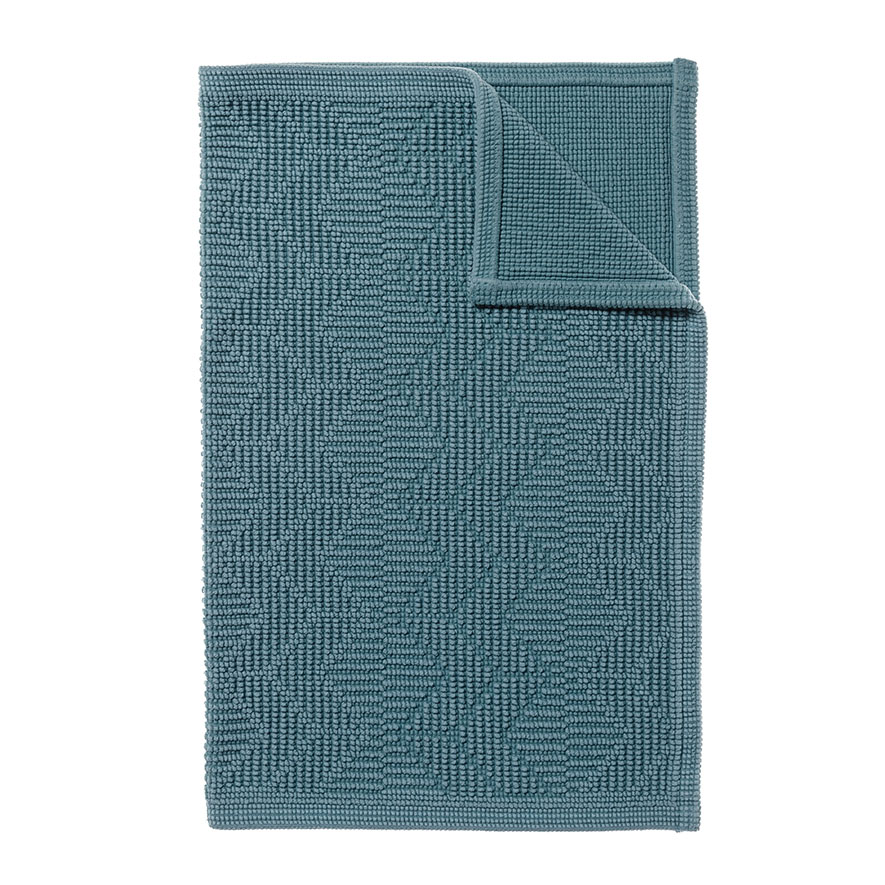 European Collection Lisbon Bath Mat Chevron Teal | Adairs