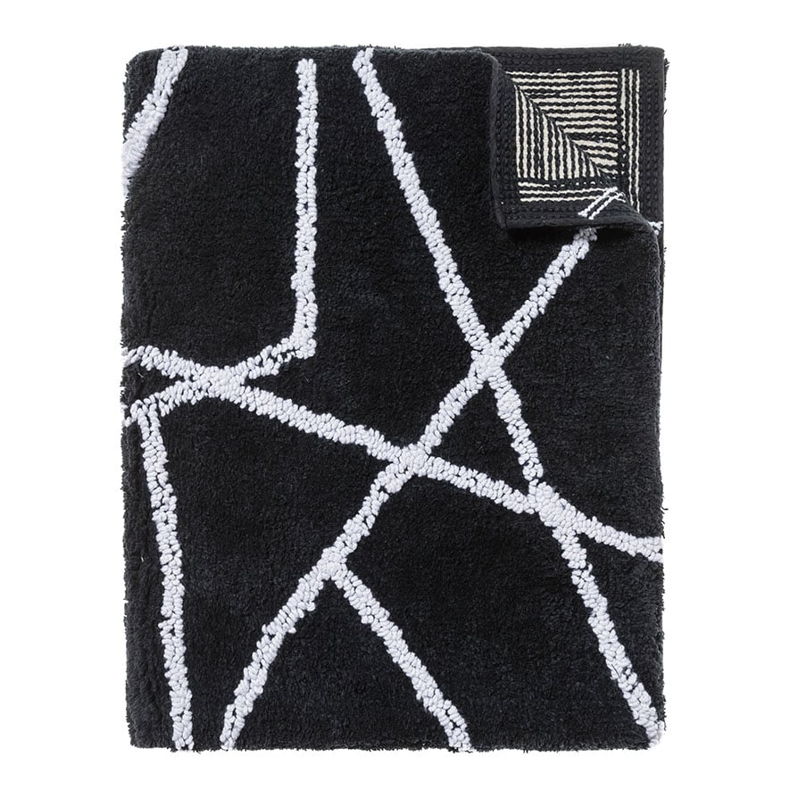 Linear Bath Mat Fragment Black & White | Adairs