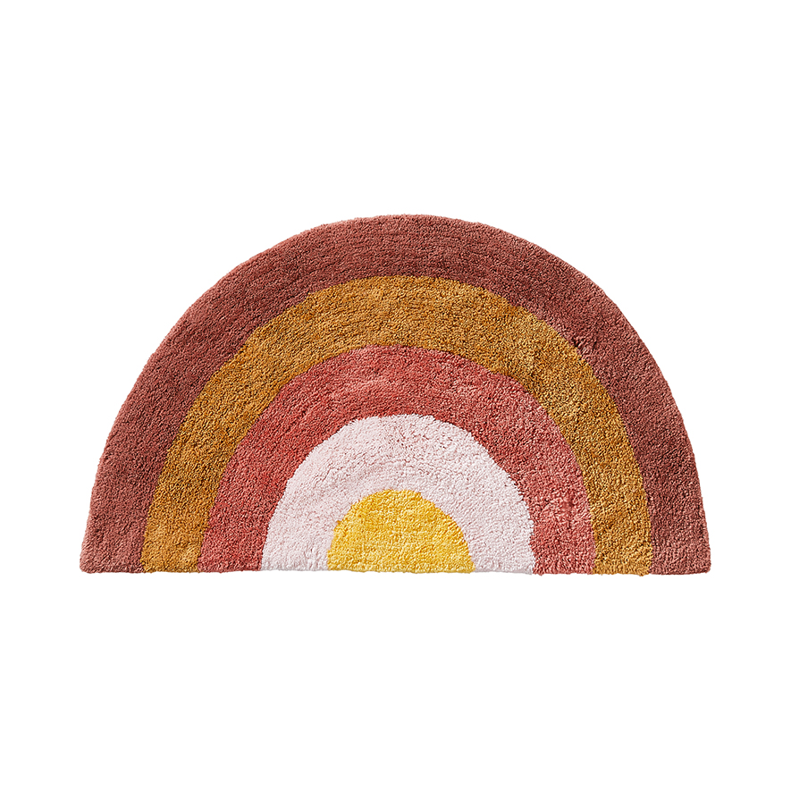 Rainbow Clay Semi Circle Bath Mat | Adairs