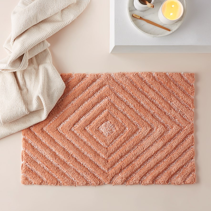 Diamond Geo Earth Bath Mat | Adairs