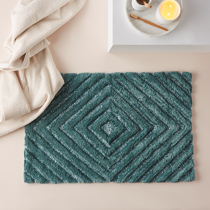 Diamond Geo Seagrass Bath Mat | Adairs