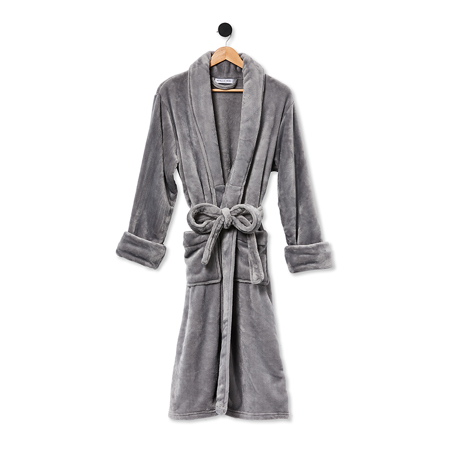 Ultra Soft Moonrock Grey Bathrobe | Adairs