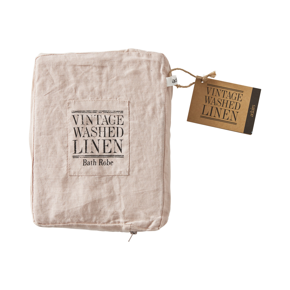 Vintage Washed Nude Pink Linen Robe | Adairs