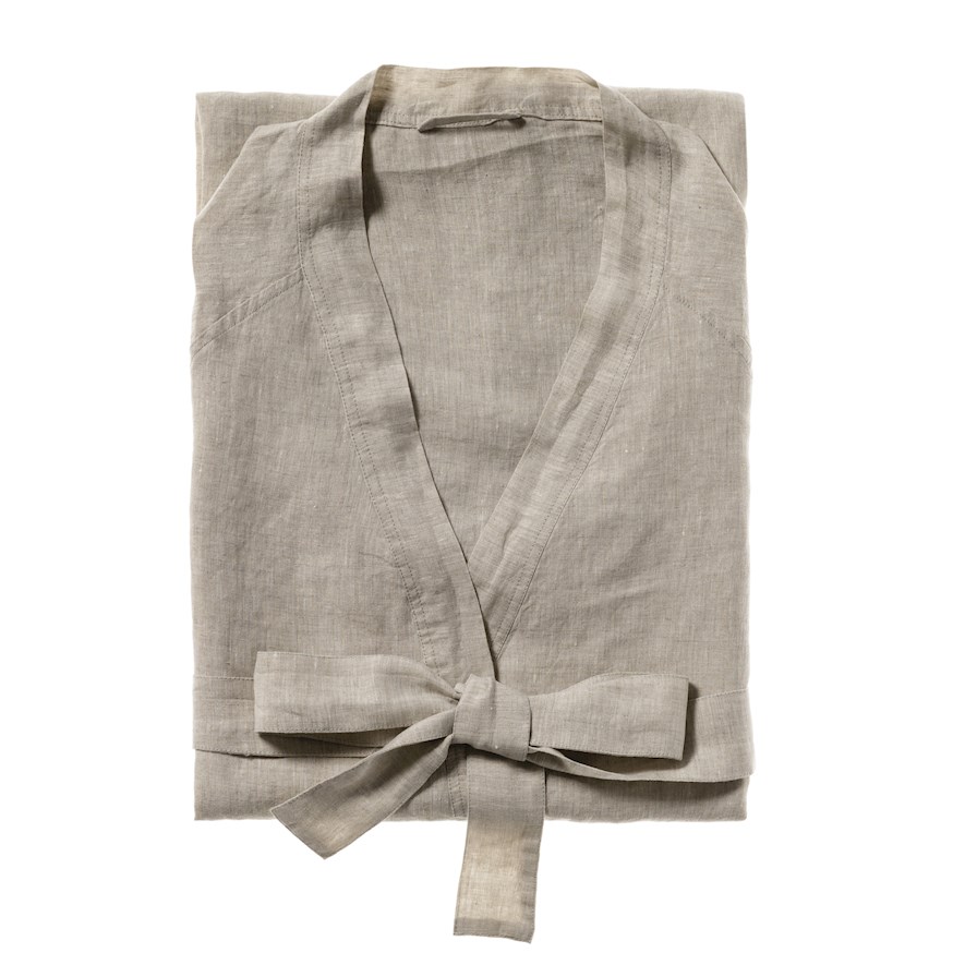 Vintage Washed Natural Linen Robe | Adairs