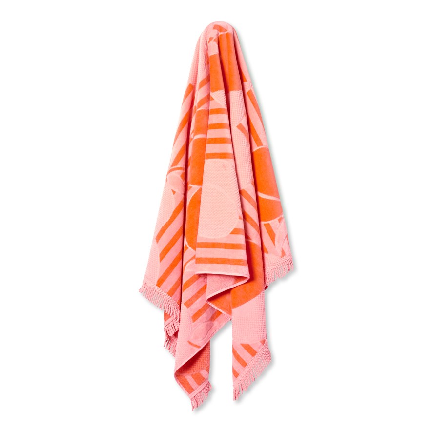Feeling Peachy Velour Beach Towel | Adairs