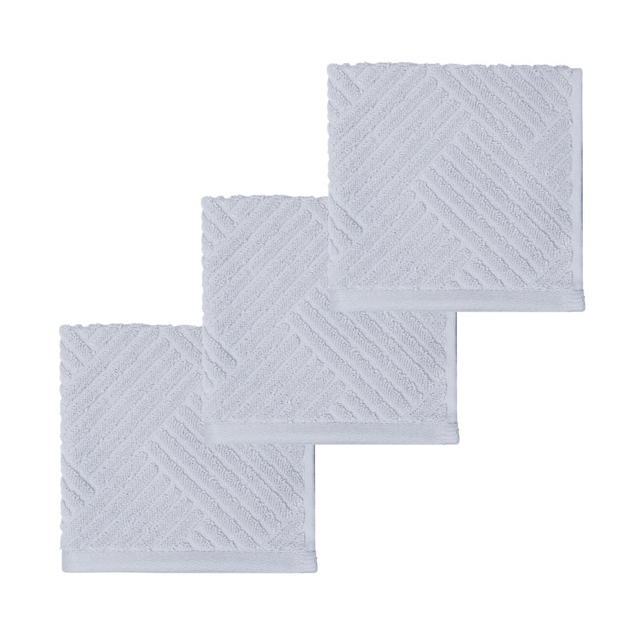 Paradise Soft Grey Face Washer Pack of 3 | Adairs