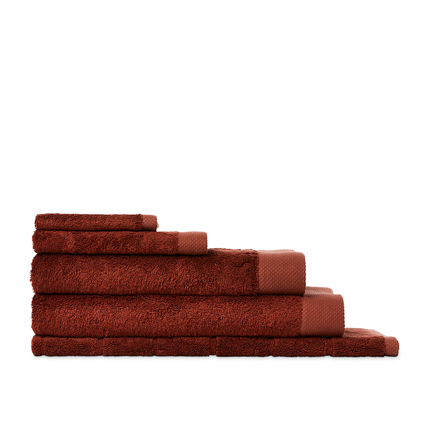Navara Cinnamon Solid Bamboo Cotton Towel Range | Adairs