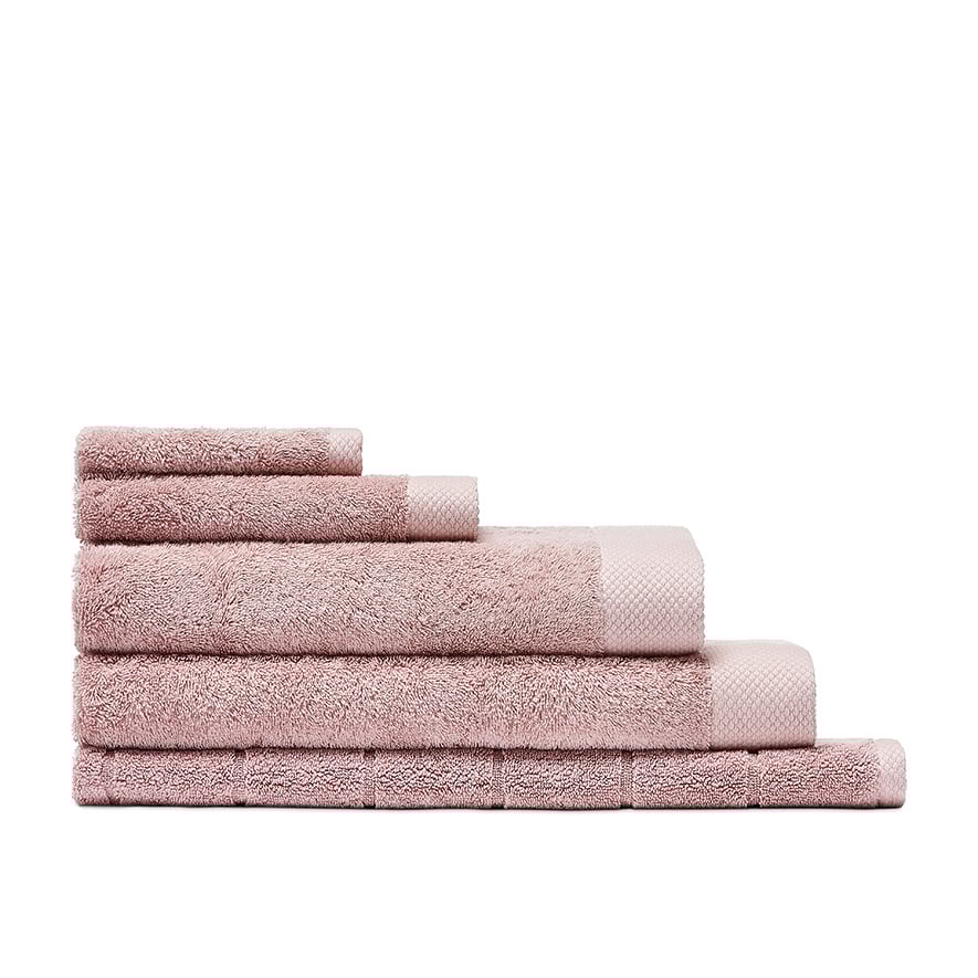 Navara Dusty Pink Solid Bamboo Cotton Towel Range | Adairs