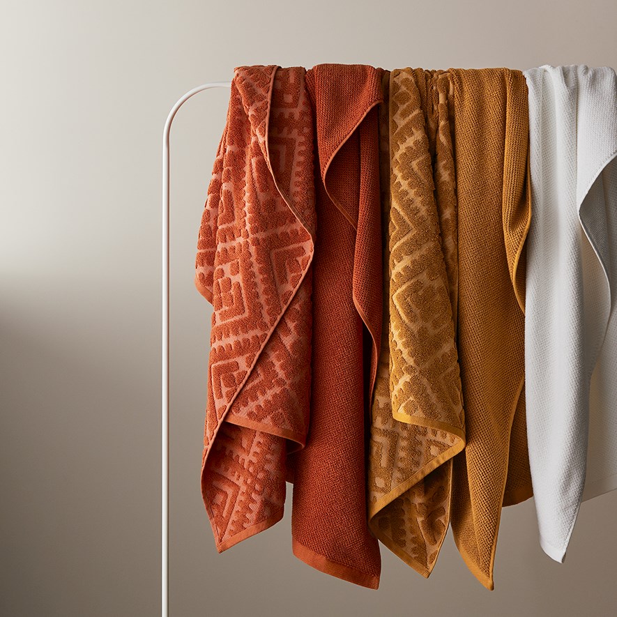Savannah Ginger Textured Towel Range | Adairs