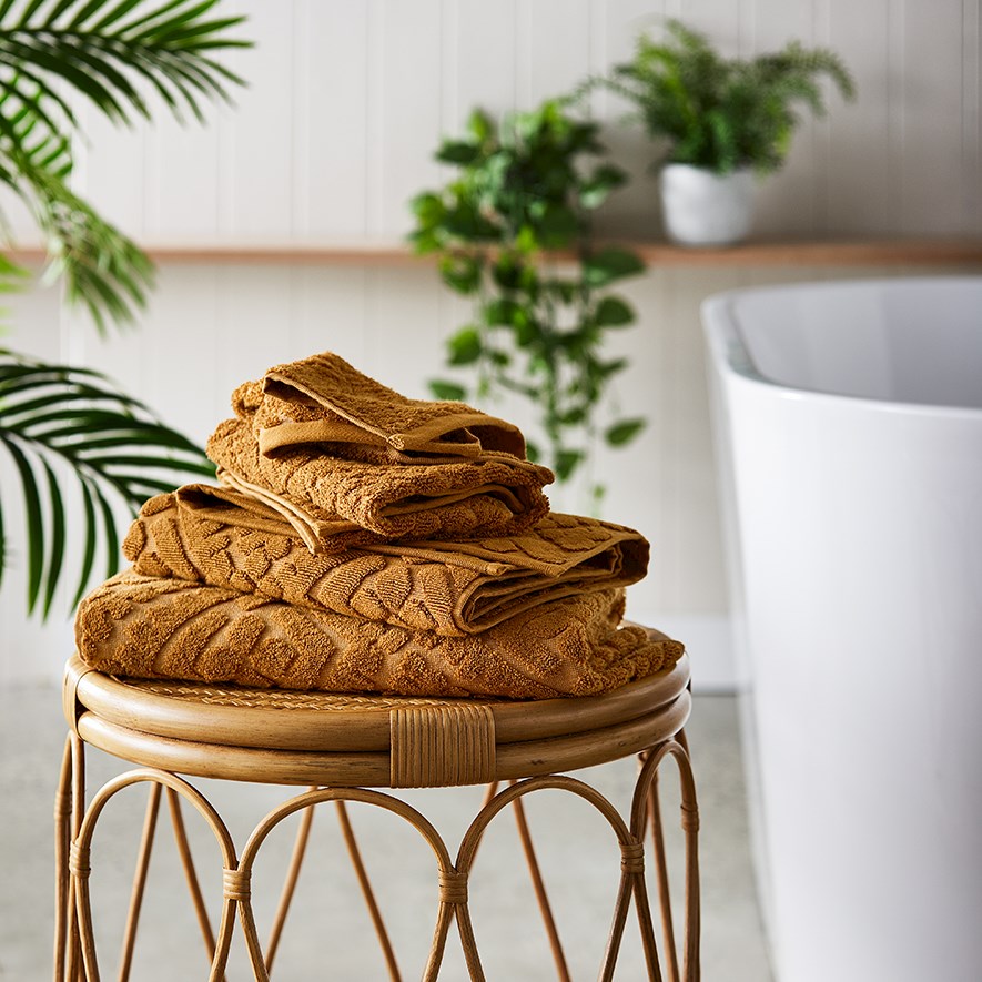 Florence Textured Ginger Towel Range | Adairs