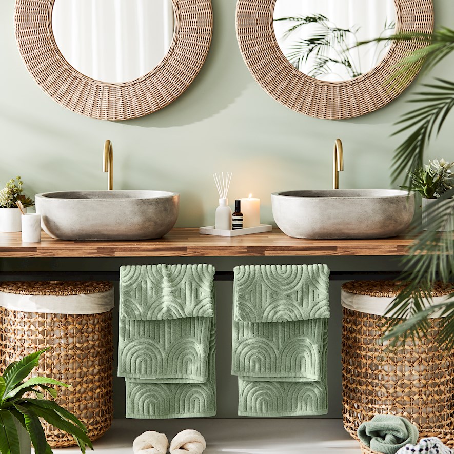 Archie Eucalyptus Marle Towel Range | Adairs