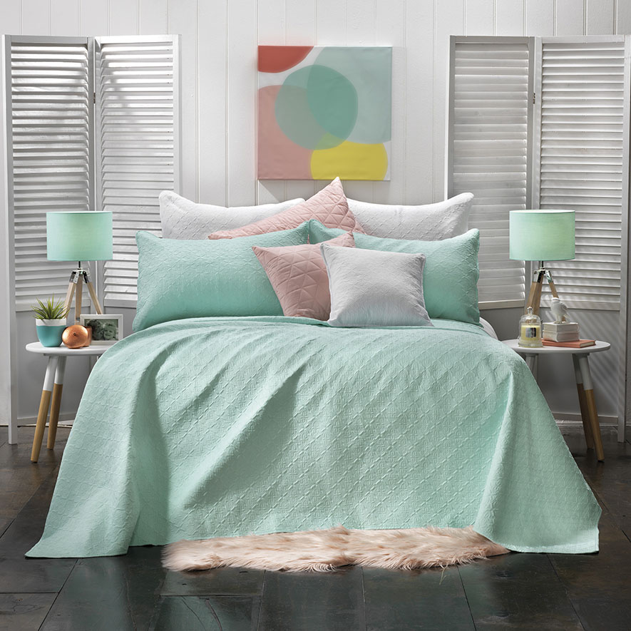 Janaya Mint Bedspread | Adairs