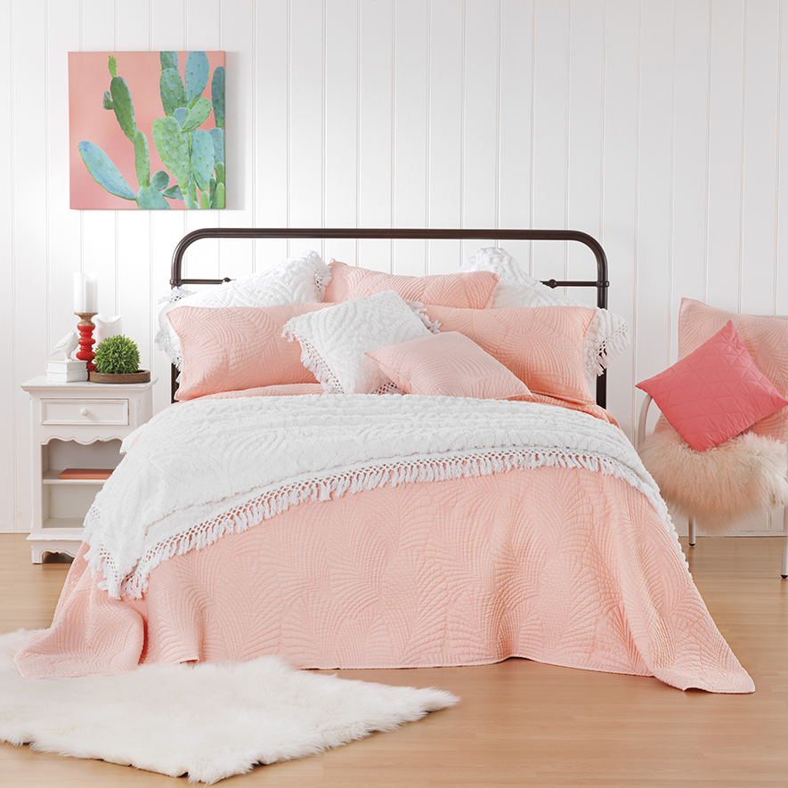 Sasha Coverlet Set Pink | Adairs