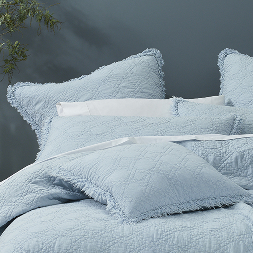 Hayes Bedspread Set Soft Blue | Adairs
