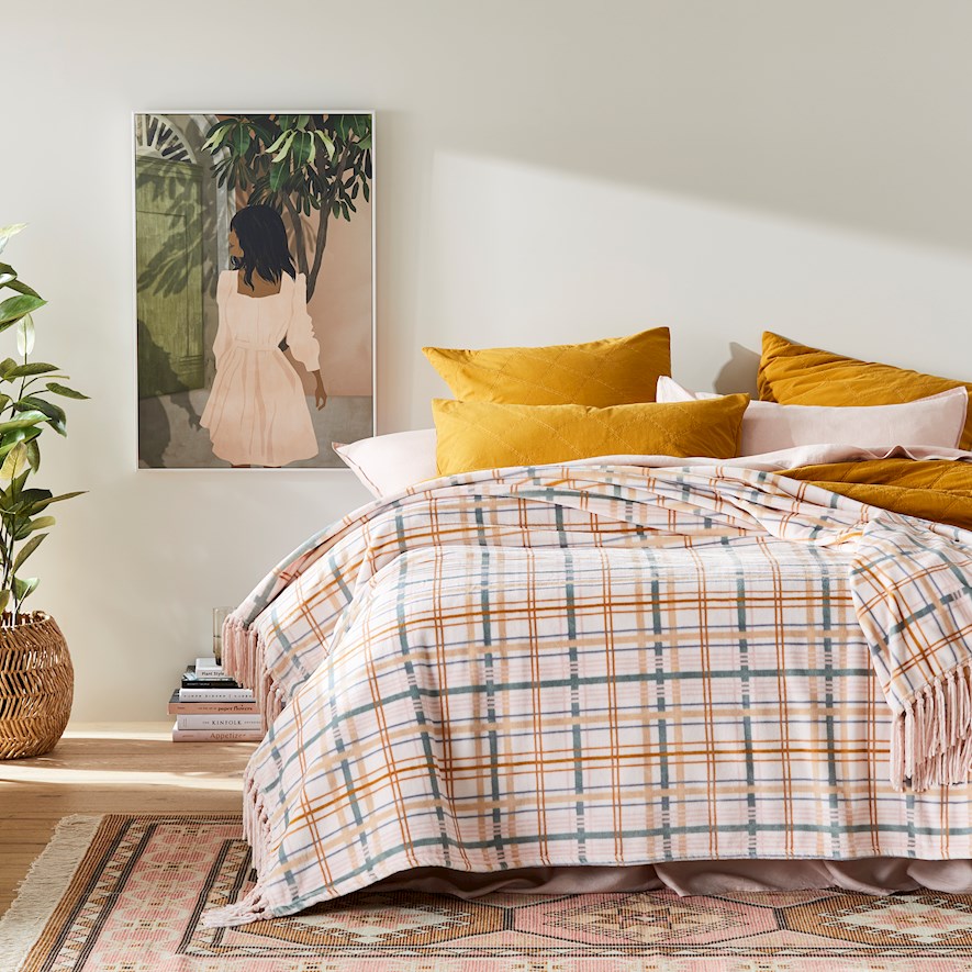 Supersoft Habitation Check Blanket | Adairs