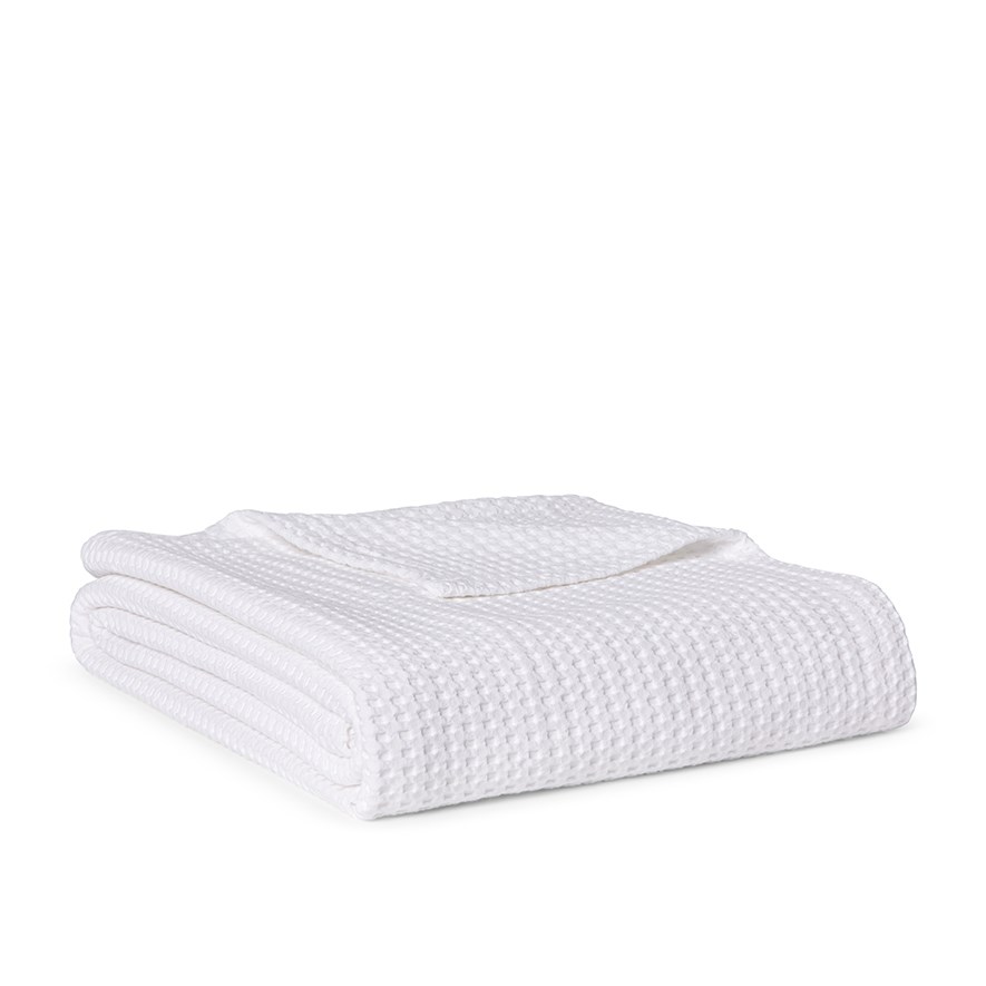 European Turkish Cotton Snow Waffle Blanket | Adairs