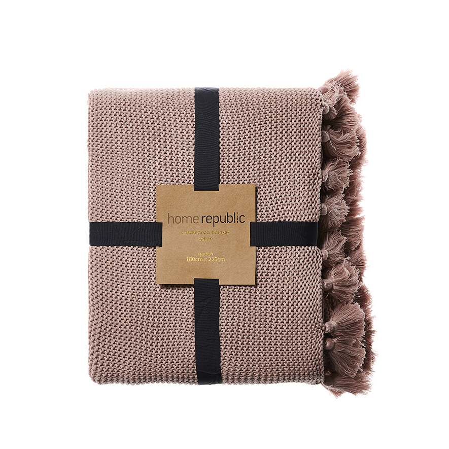 Casablanca Blanket Blush | Adairs
