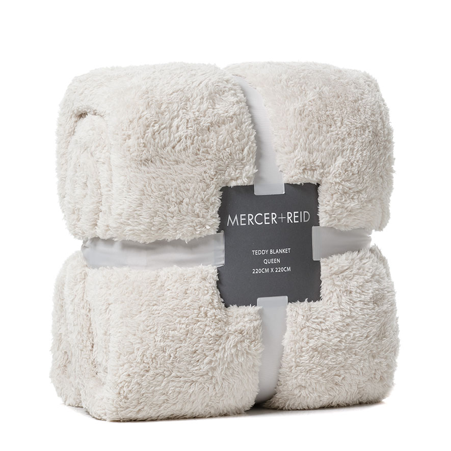 Teddy Blanket Cement | Adairs