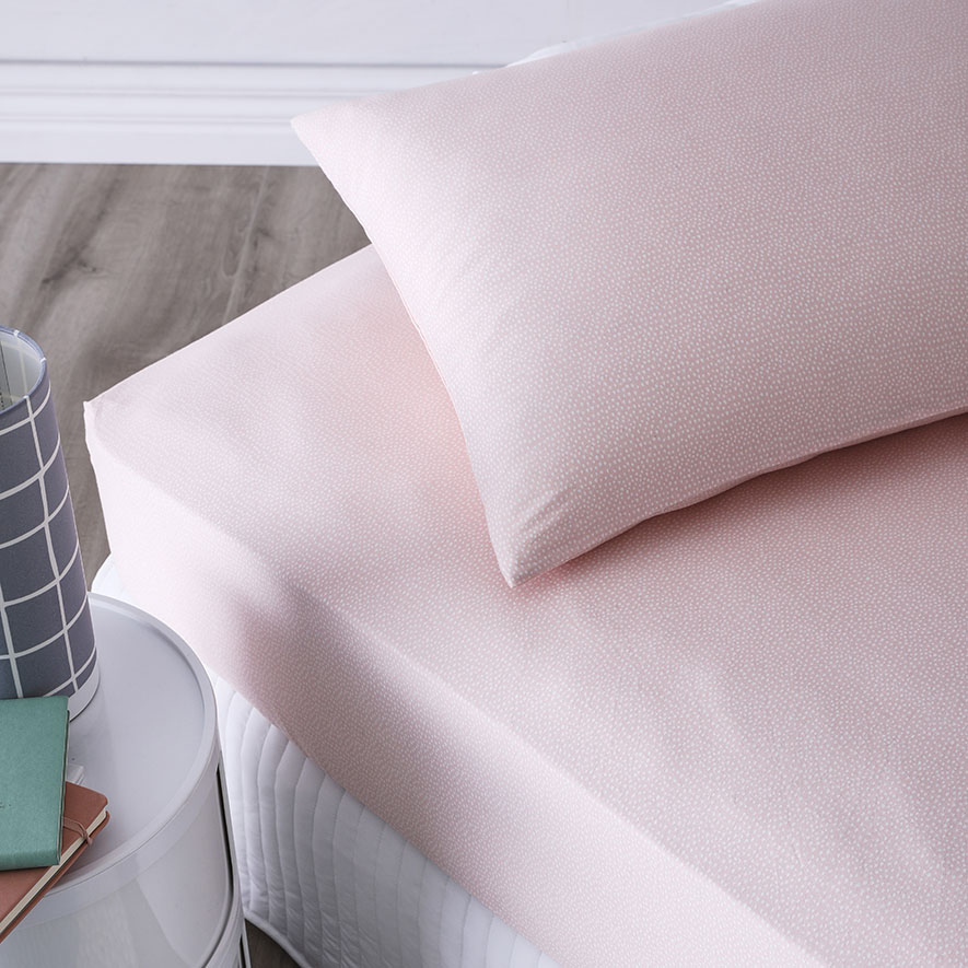 Lola Jersey Combo Sheet Set Pink Fleck | Adairs