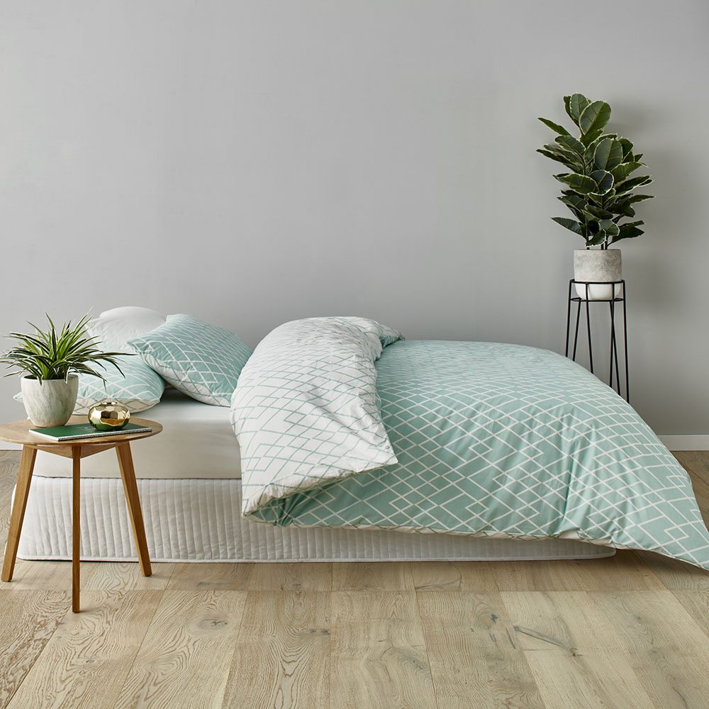 Marsha Quilt Cover Set Mint | Adairs