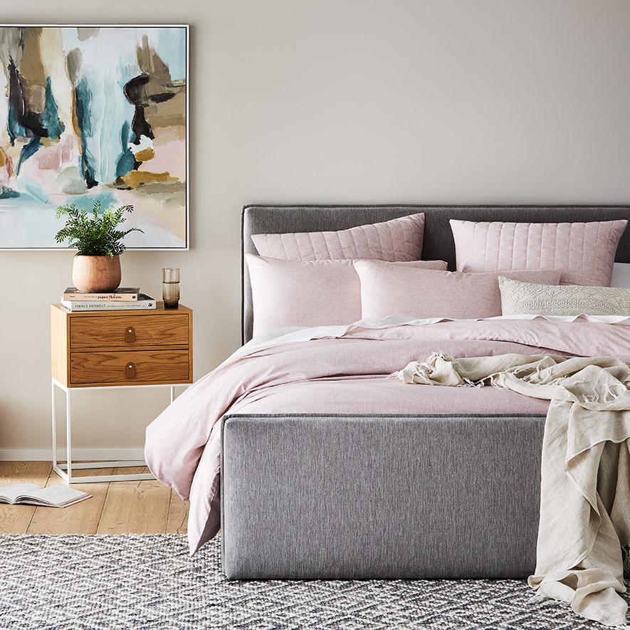 Austin Chambray Clay Cotton Quilt Cover | Adairs