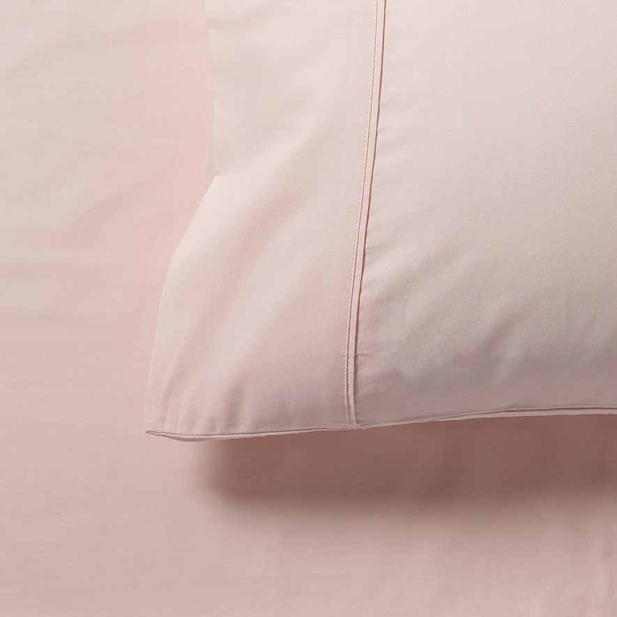 300TC Light Weight Percale Sheet Set Crystal Pink | Adairs