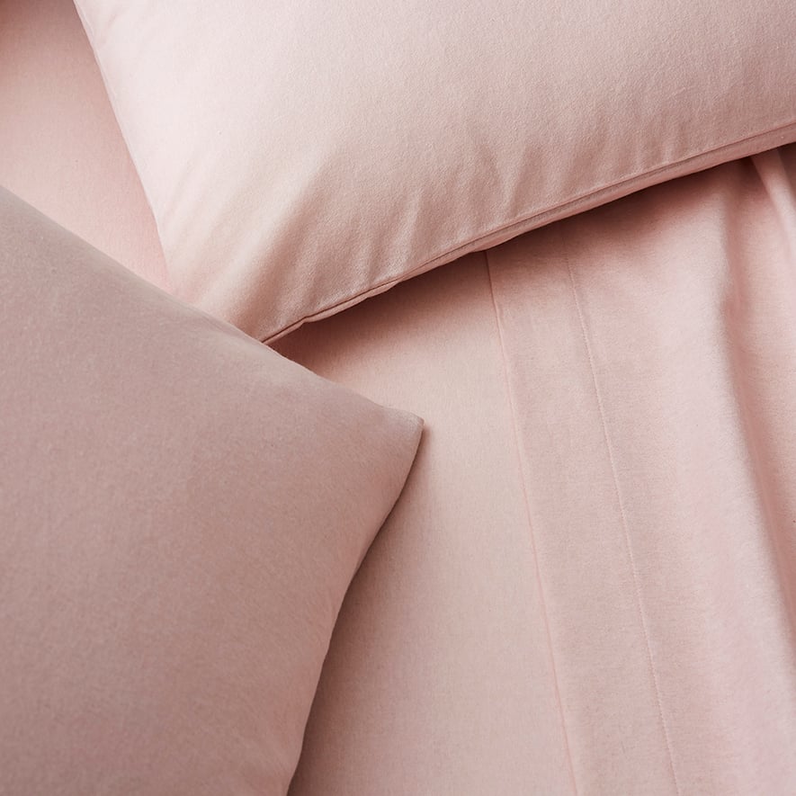 Flannelette Plain Dye Sheet Set Blush | Adairs
