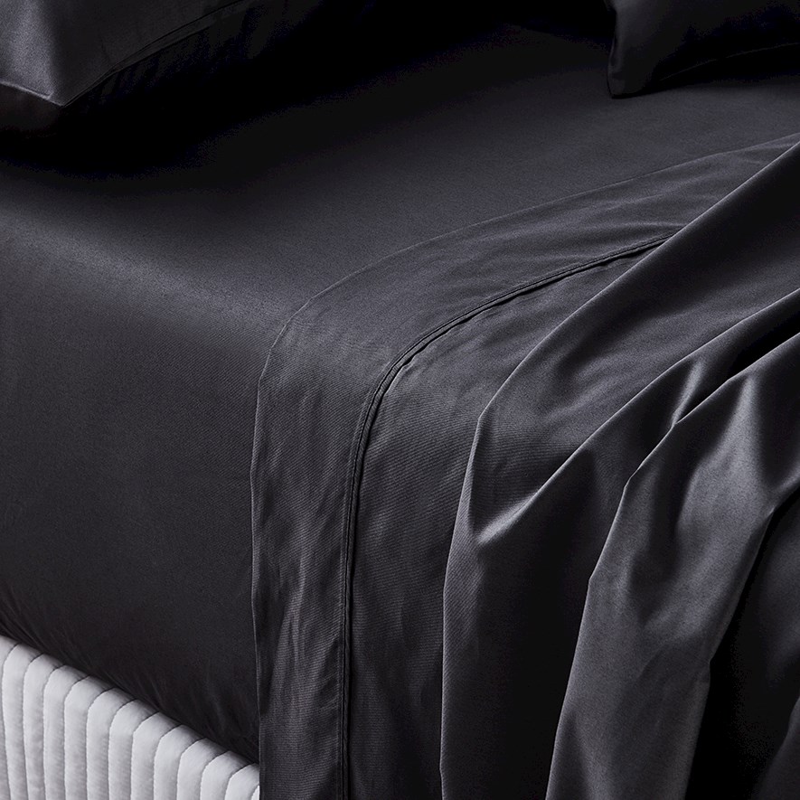 1500TC Brooklyn Sheet Set Single Charcoal Sheet Set | Adairs