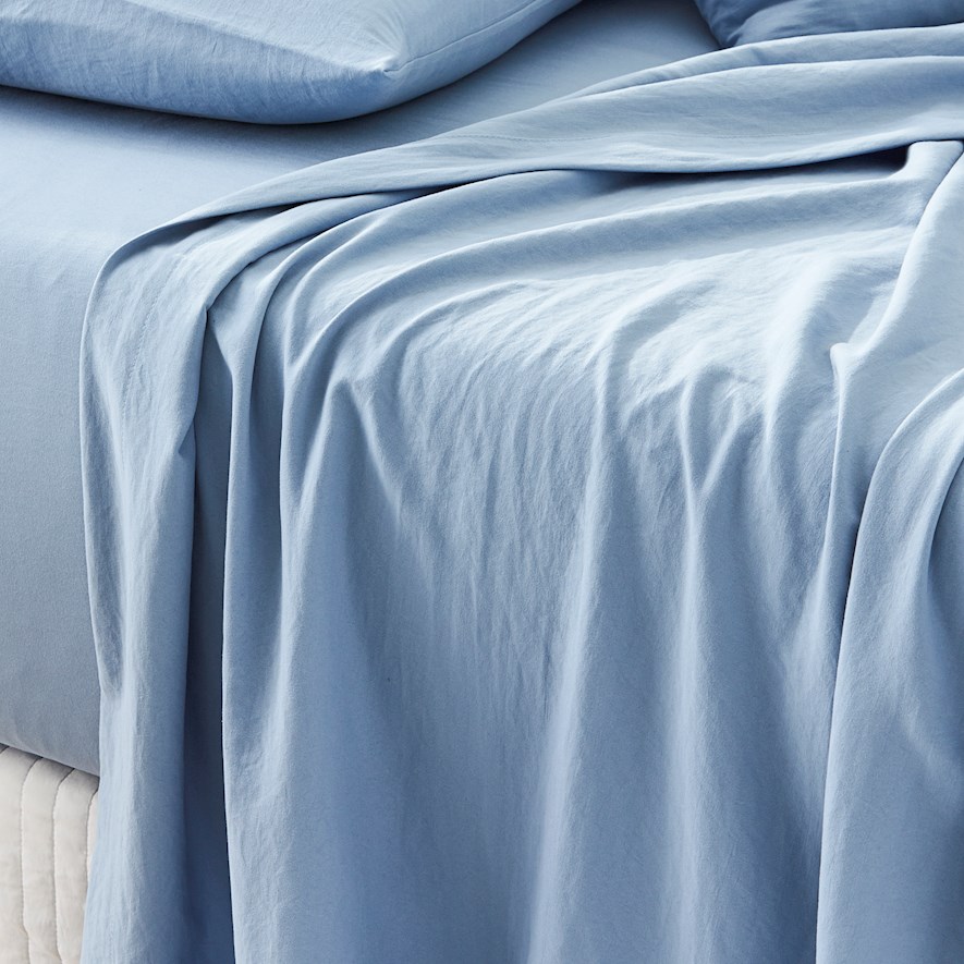 Microplush Dusty Blue Sheet Set | Adairs