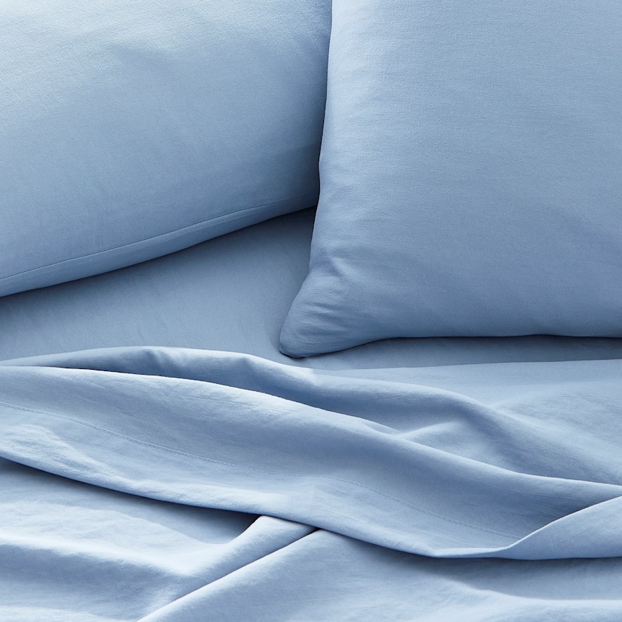 Microplush Dusty Blue Sheet Set | Adairs