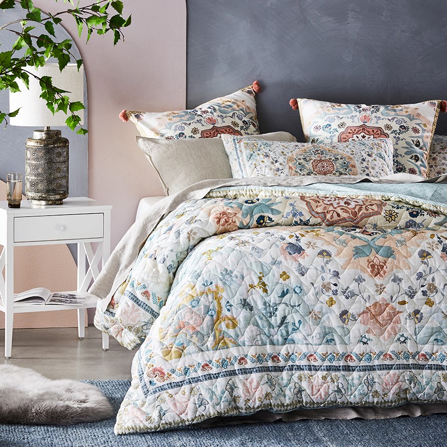 Delilah Quilted Quilt Cover | Adairs