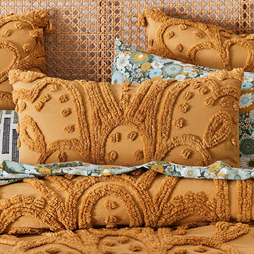 Tilly Tufted Spice Quilt Cover | Adairs