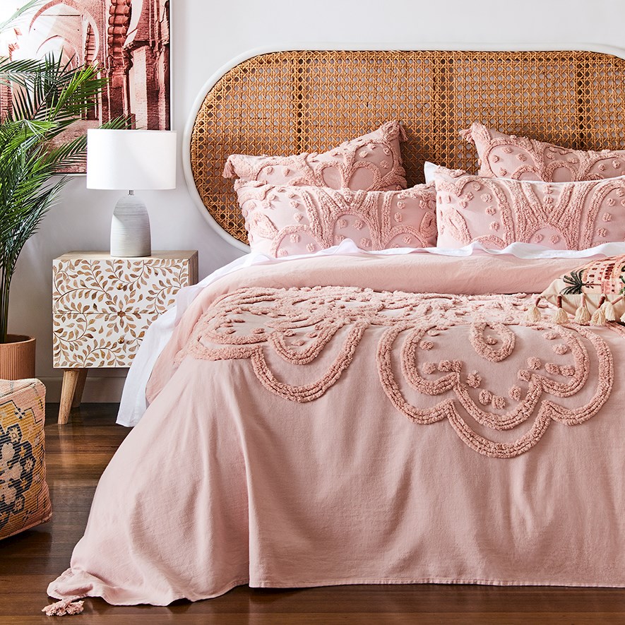 Tilly Tufted Rose Coverlet | Adairs