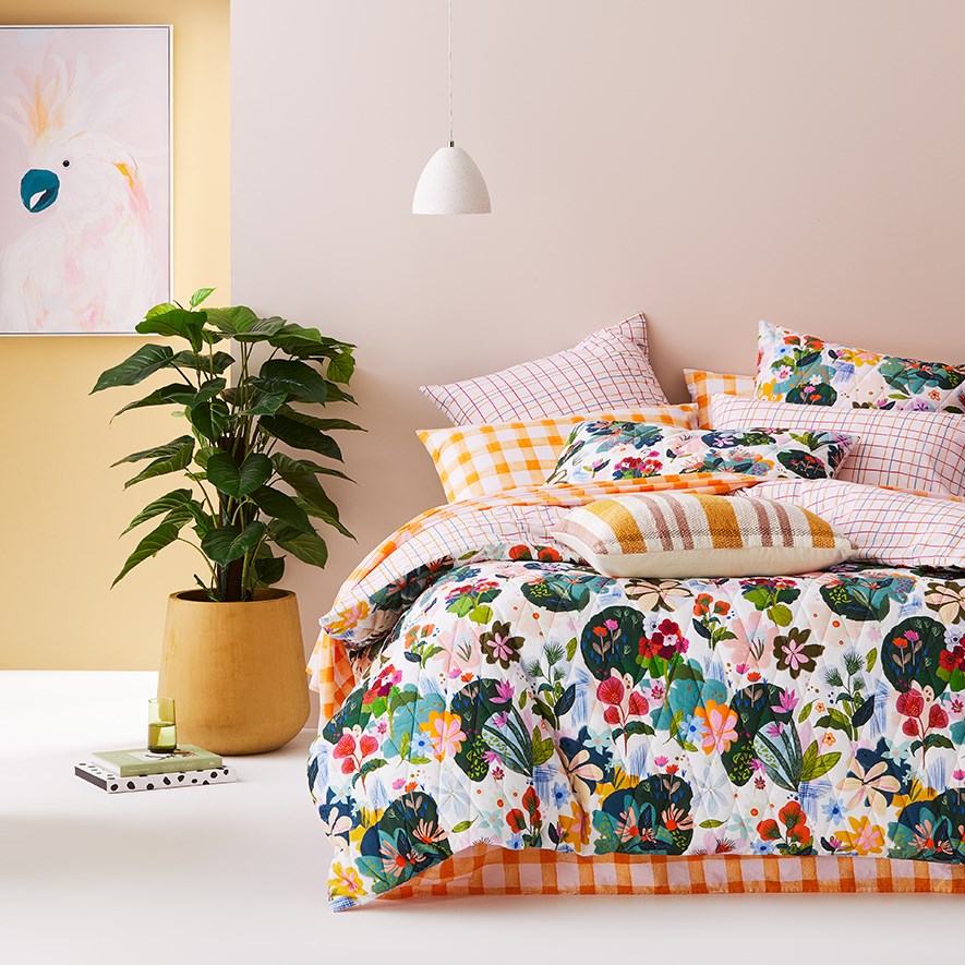 Wild Blooms Quilted Multi Quilt Cover | Adairs